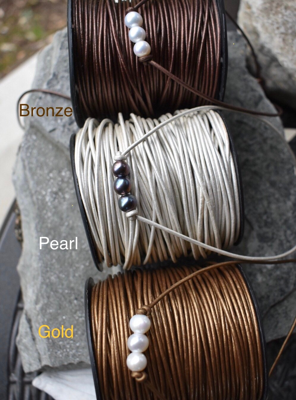 Light BLUE Bead LEATHER ANKLET / Blue Glass Bead Anklet / - Etsy