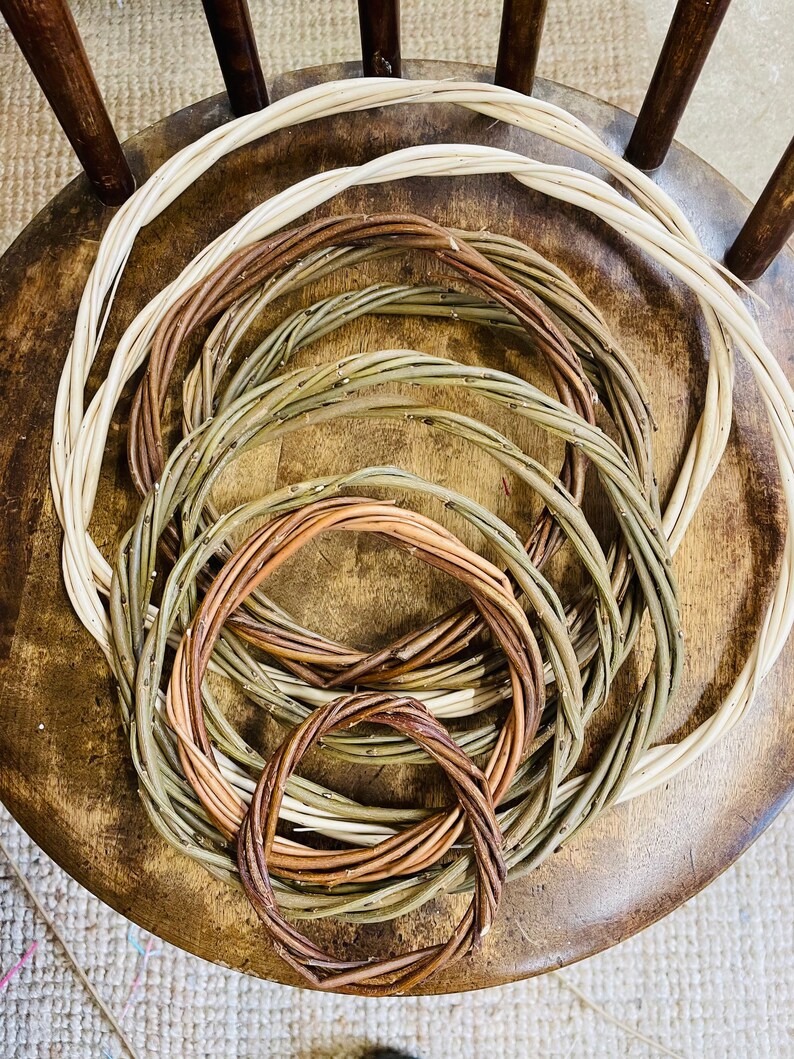 Set of 10 Willow Hoops | Natural | Handmade | Floristry Hoops ...
