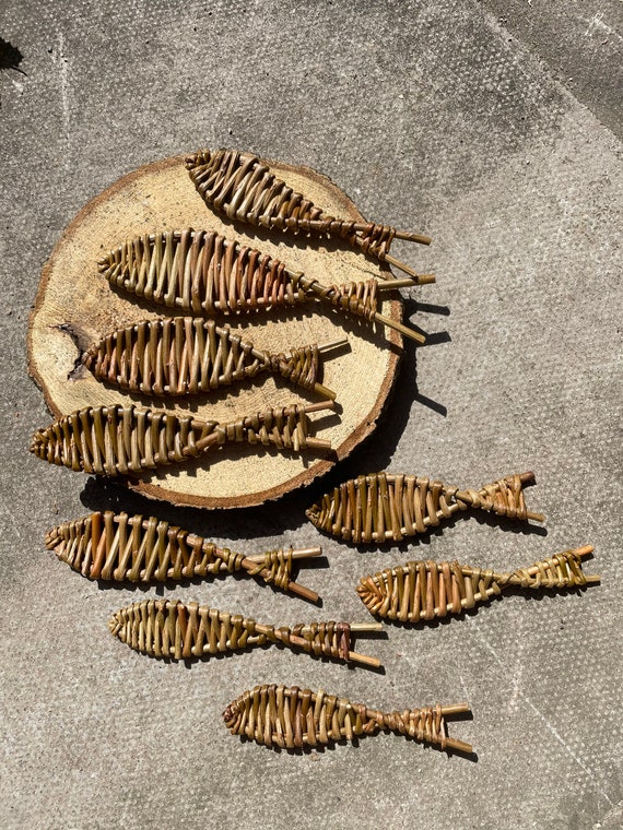 Willow Fish Decoration 15cm Woven Wall Decoration - Etsy