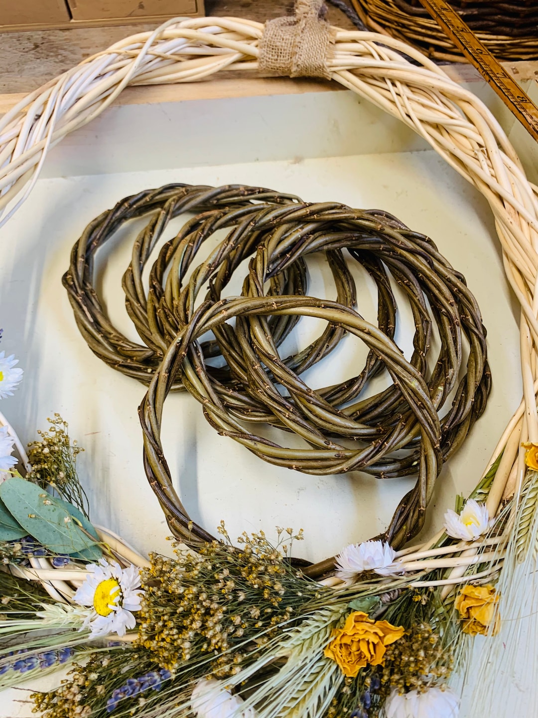 Set of 10 X 6” Willow Hoops | Natural | Handmade | Floristry Hoops ...