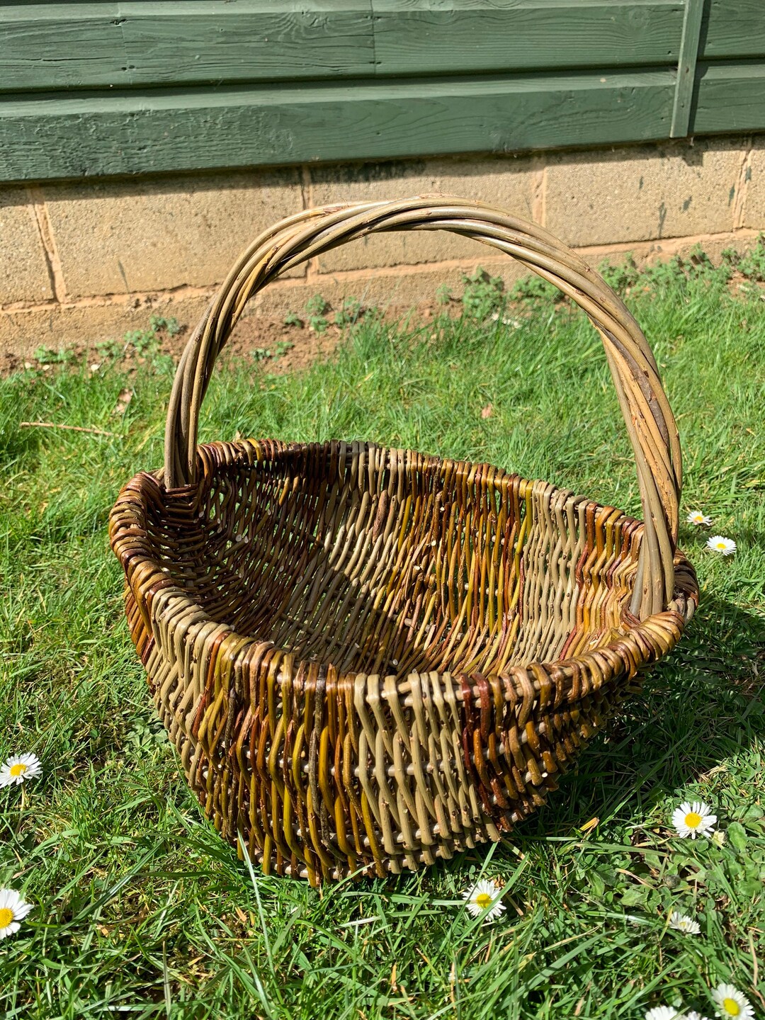 Handmade Willow Frame Basket | Circular Basket | Foraging | Flower Girl ...