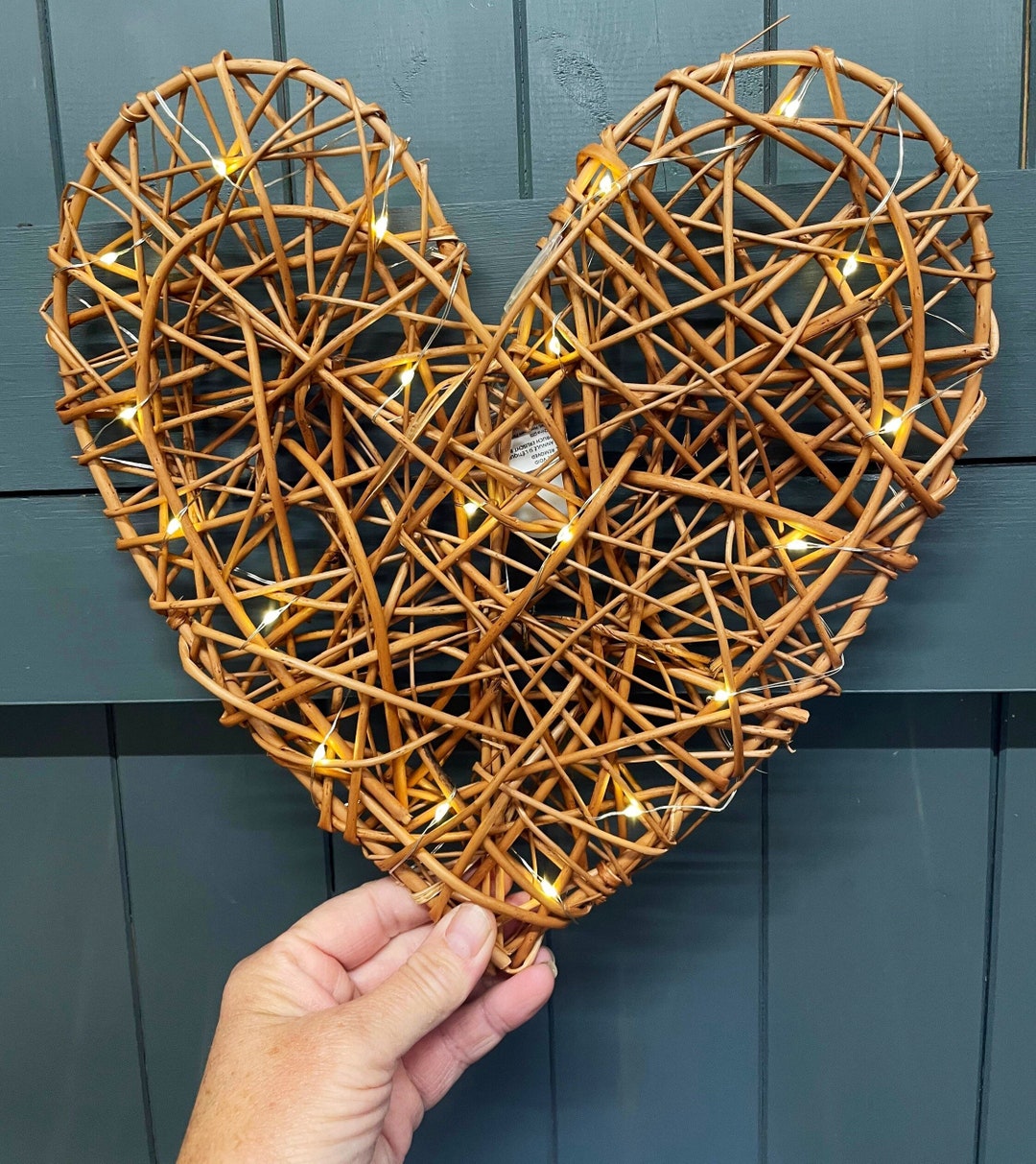 Buff Willow Heart | Handmade Heart | Door Hanger | Wreath | Wedding ...