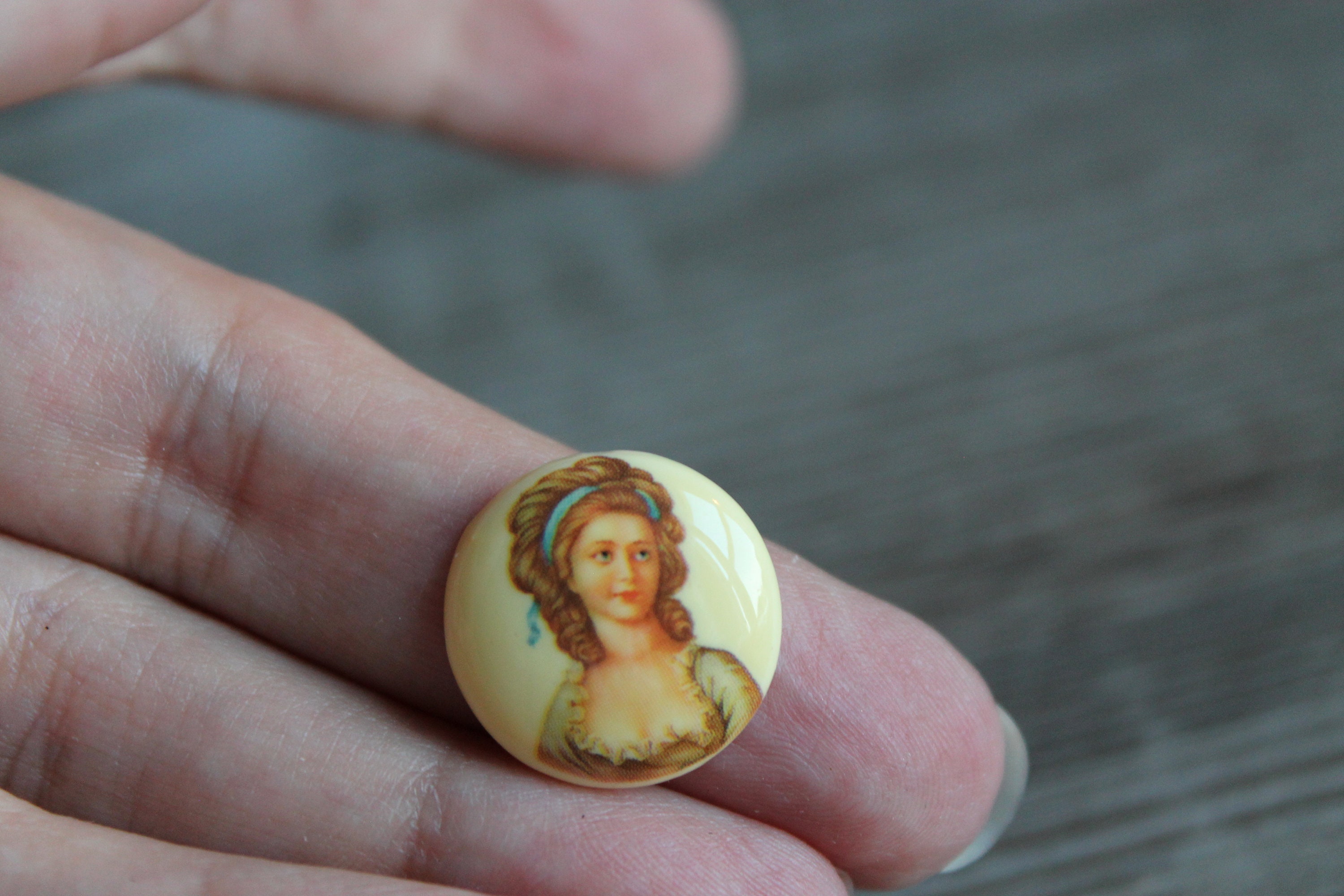 Vintage Porcelain Round Medallion Cabochons Detailed - Etsy India