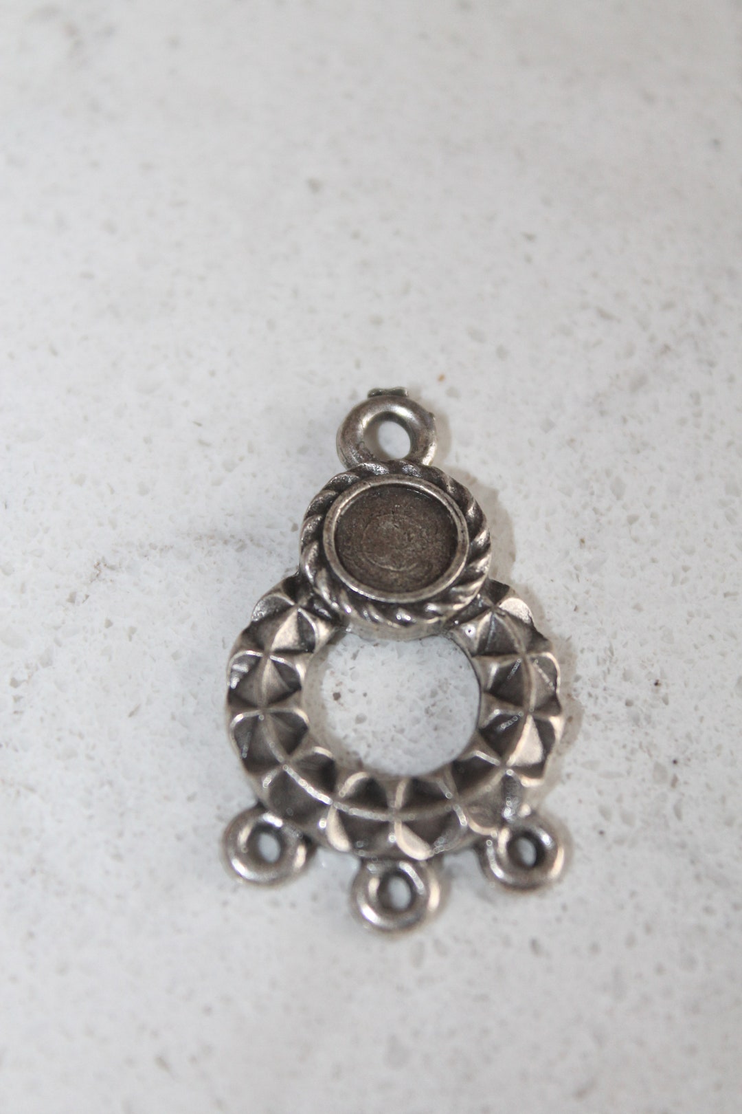 Vintage Art Round Silver Plateado, Conector, 4 bucles, suministros para ...