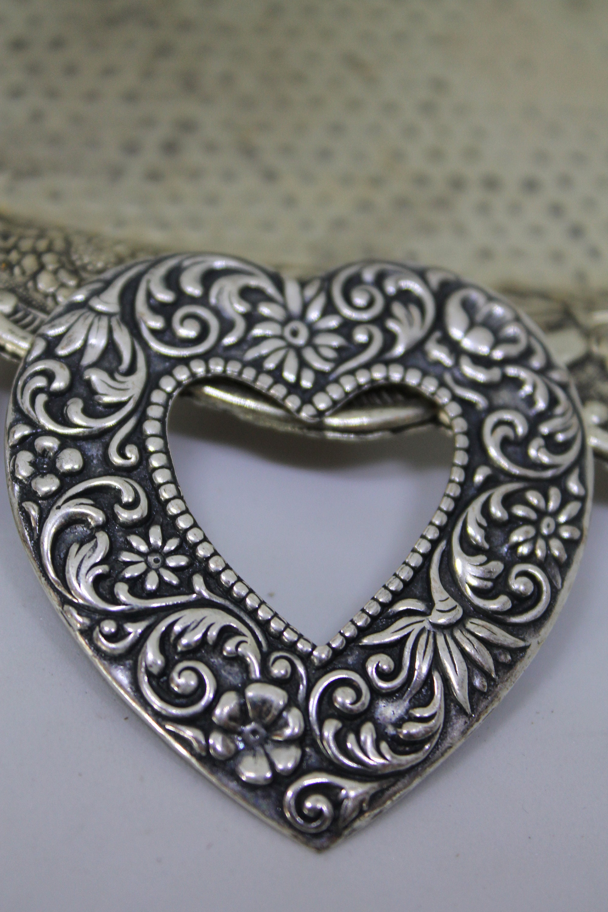 Vintage Brass Heart, Brass FINDING Plated Silver, Bronze, and White ...