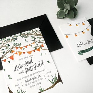 Rustic Farmhouse Barn Wedding Invitation, Summer Courtyard Wedding ...