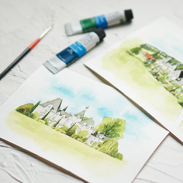 Watercolor Cards Hand Painted - Etsy