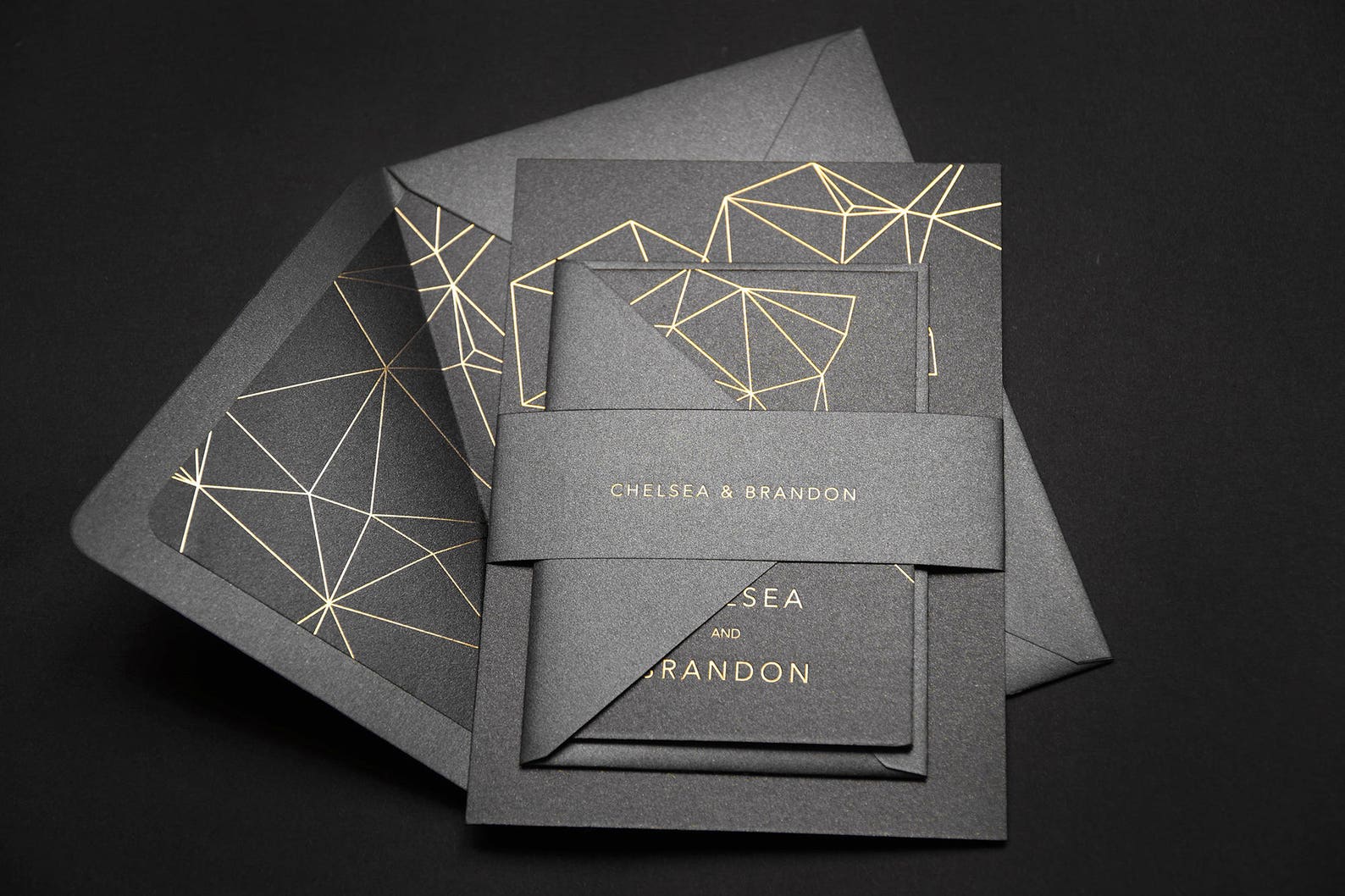 Gold Foil Modern Geometric Wedding Invitation Modern - Etsy
