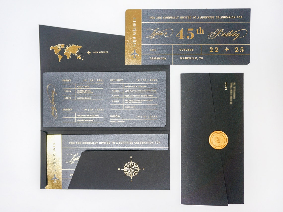 Custom Boarding Pass Birthday Invitation Travel Theme - Etsy