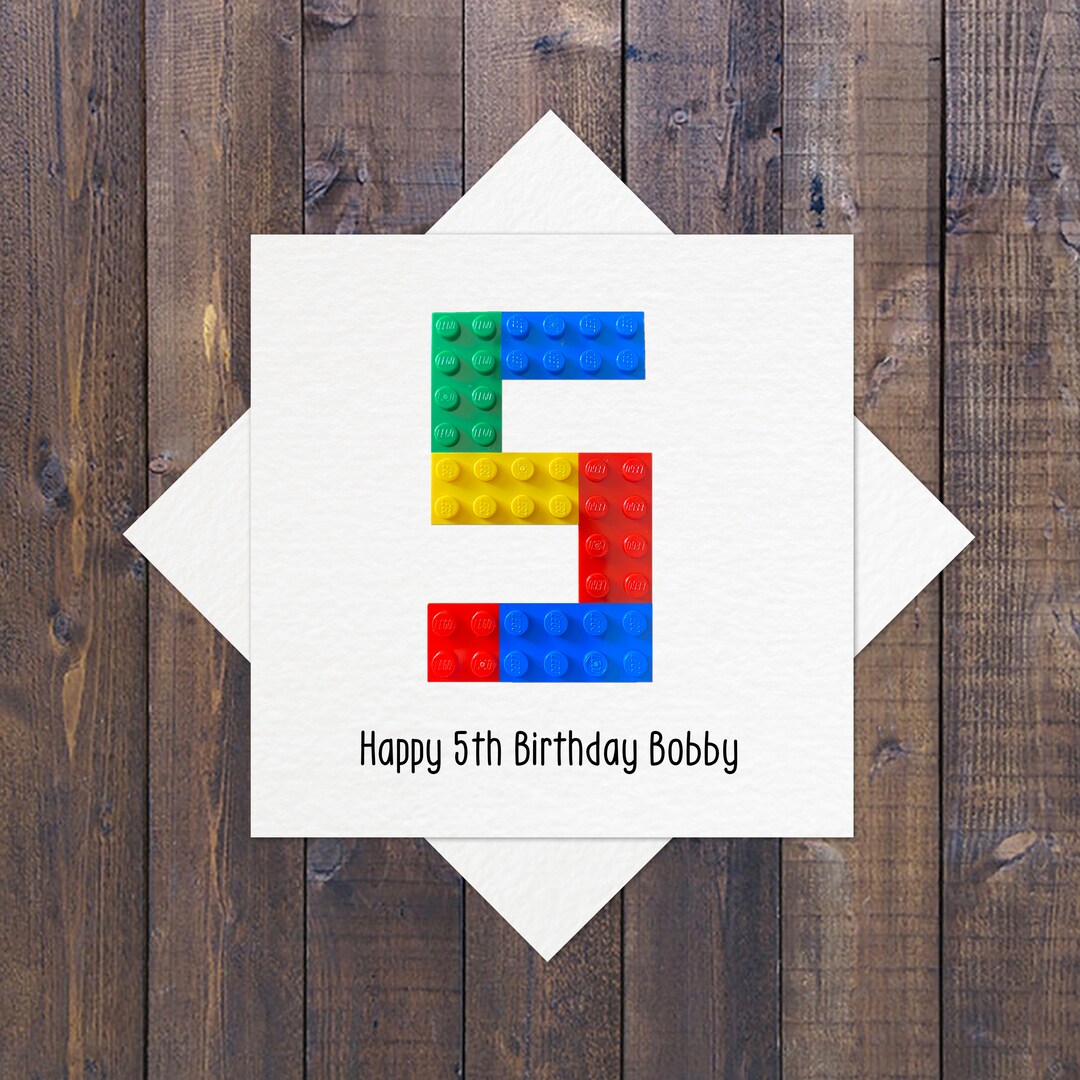 Personalised 3D Number Brick Birthday Card Made With LEGO - Etsy