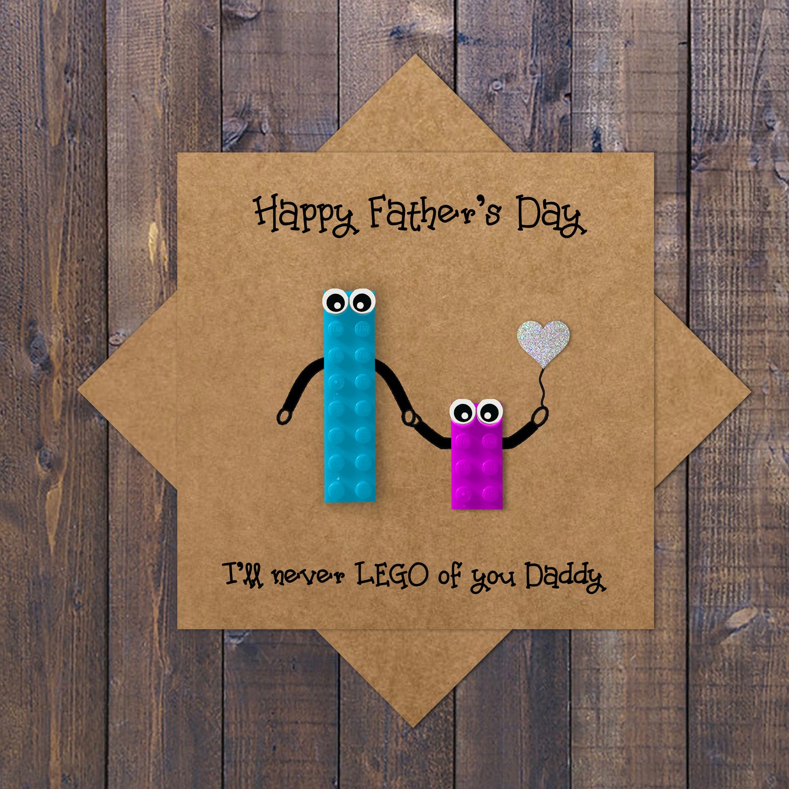 Father's Day Card 1 Child Made With Genuine LEGO - Etsy