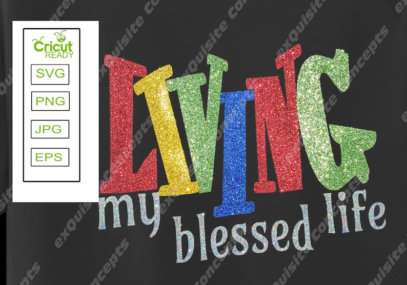 Living My Blessed Life - Printable Art Design - Hi-quality Vector ...