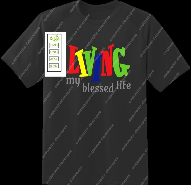 Living My Blessed Life - Printable Art Design - Hi-quality Vector ...