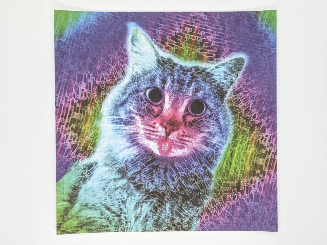 Psychedelic Trippy Kitty Rainbow Blotter Art LSD Art Print - Etsy