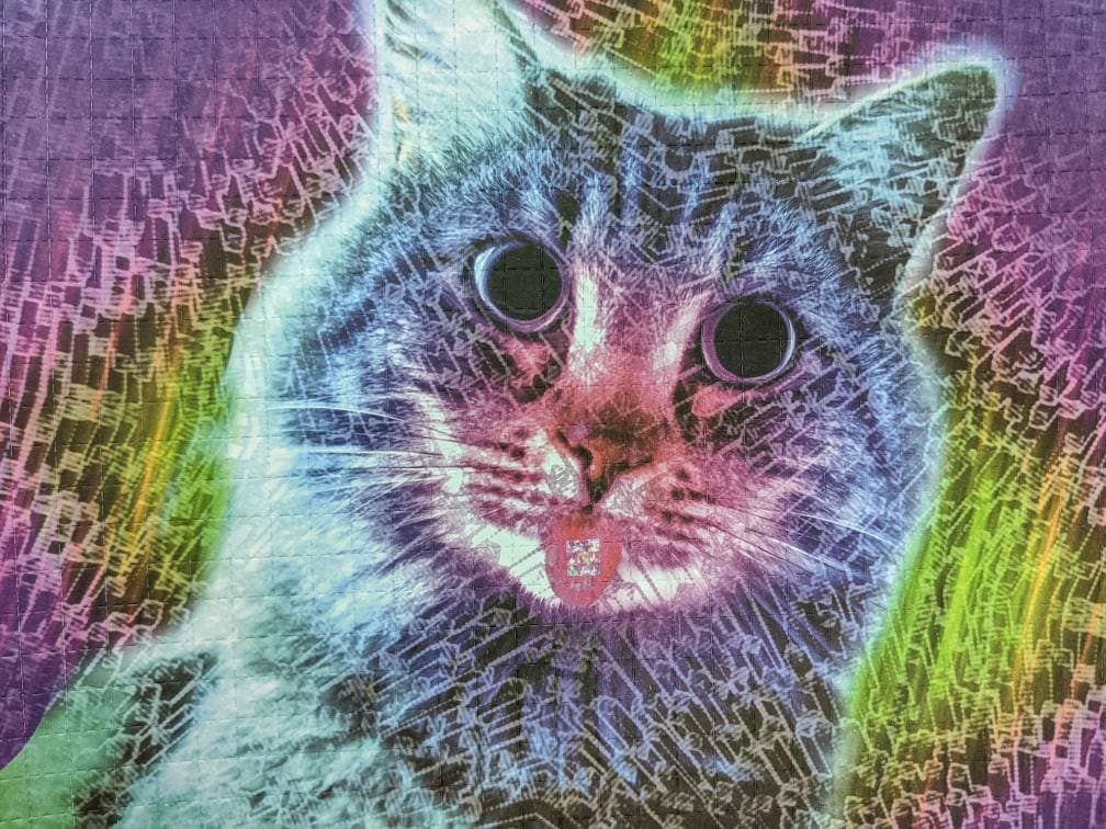 Psychedelic Trippy Kitty Rainbow Blotter Art LSD Art Print | Etsy