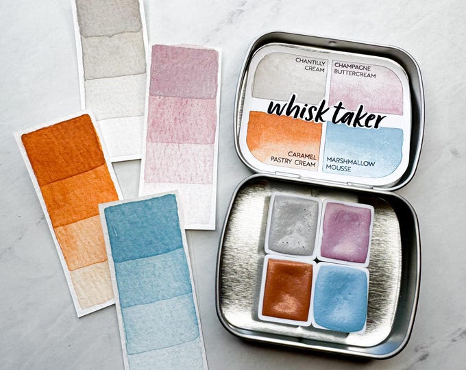 Matte Whisk Taker Handmade Artist Watercolor Paint Set Half, Quarter ...