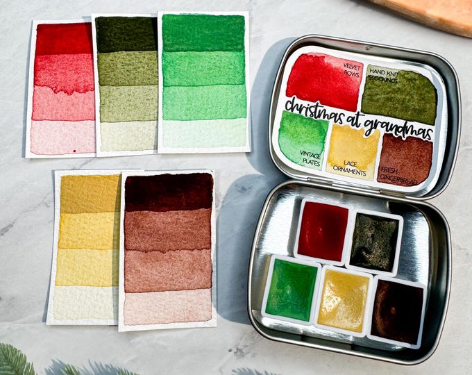 Matte Watercolor Paint Set: Christmas at Grandma’s - Handmade Artist ...