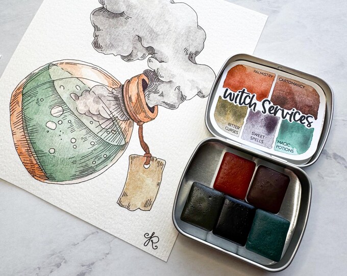 Matte Watercolor Paint Set: Witch Services - Handmade Artist Grade ...