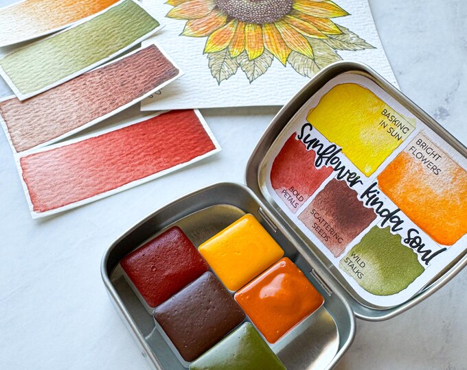 Matte Watercolor Paint Set: Sunflower Kinda Soul, Handmade Artist Grade ...