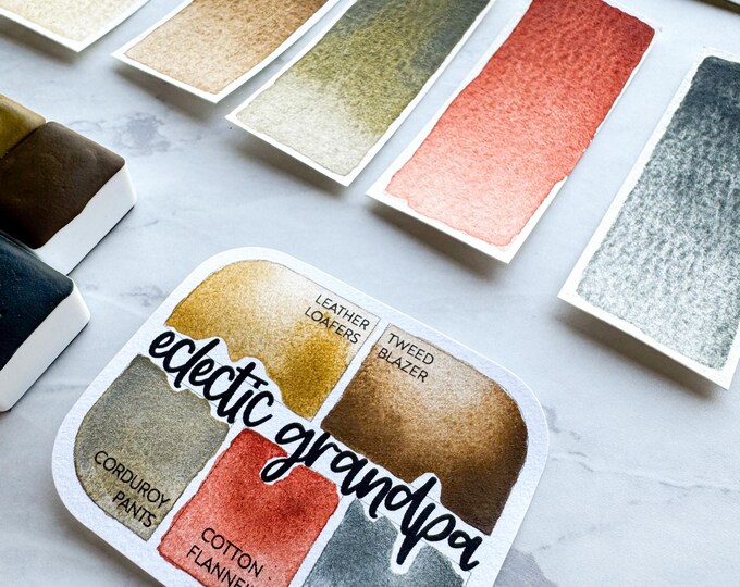 Matte Watercolor Paint Set: Eclectic Grandpa Handmade Artist Grade ...