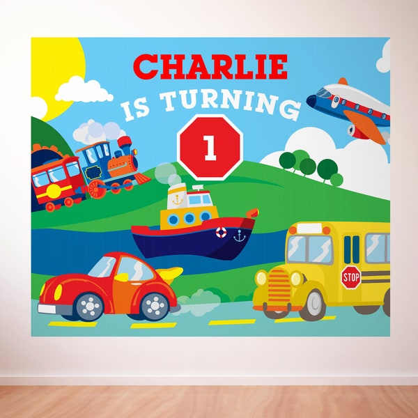 Transportation Backdrop Digital - Etsy