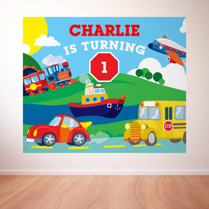 Transportation Birthday Party BACKDROP First Birthday - Etsy Australia
