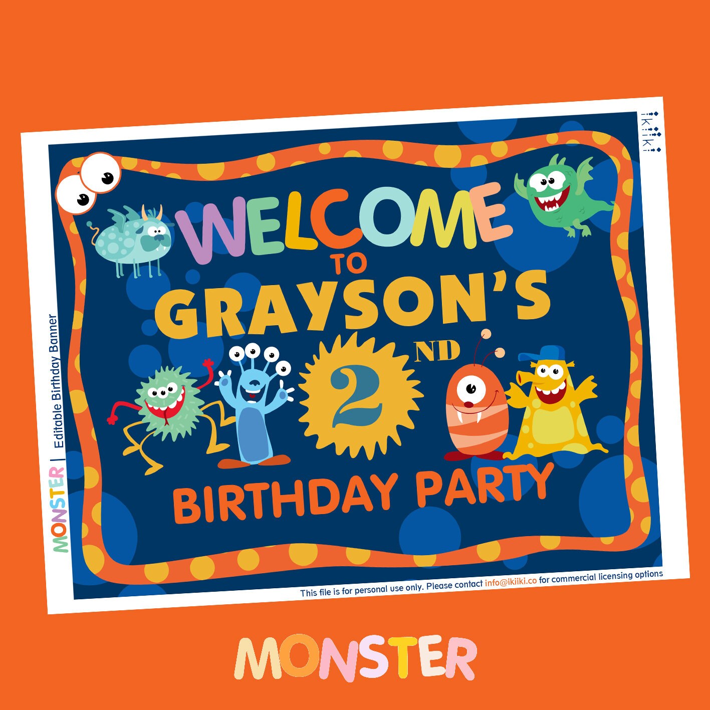 Monster Party WELCOME SIGN Printable Download, Monster Birthday Party ...