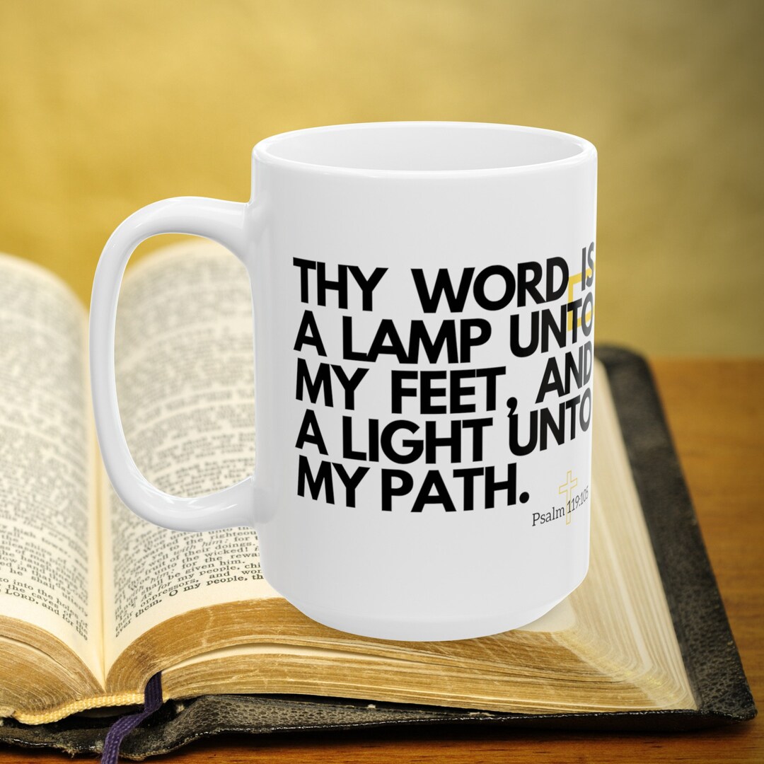 Bible Verse Psalm 119:105 15oz Coffee Mug Mom Dad Grandparents Pastor ...