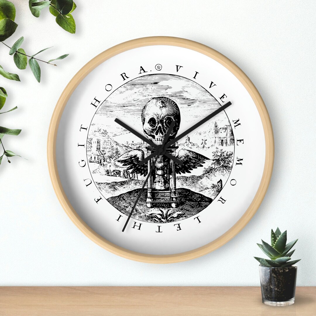 Vive Memor Lethi Fugit Hora - Vintage Memento Mori Engraving - Skeleton ...