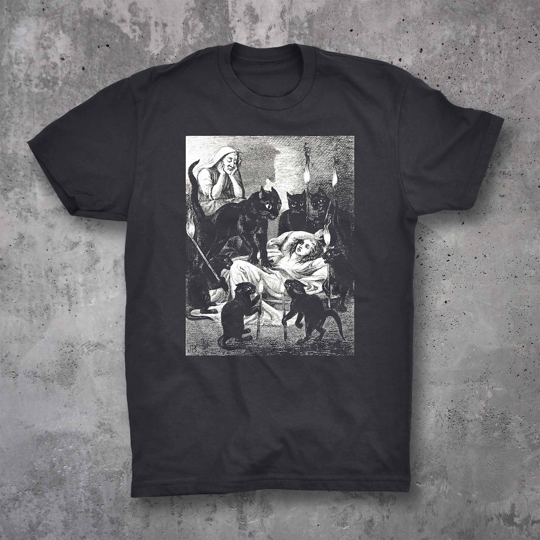 Black Cat Cult - Cats Guarding the Sick Witch 1855 Jane Blackburn ...