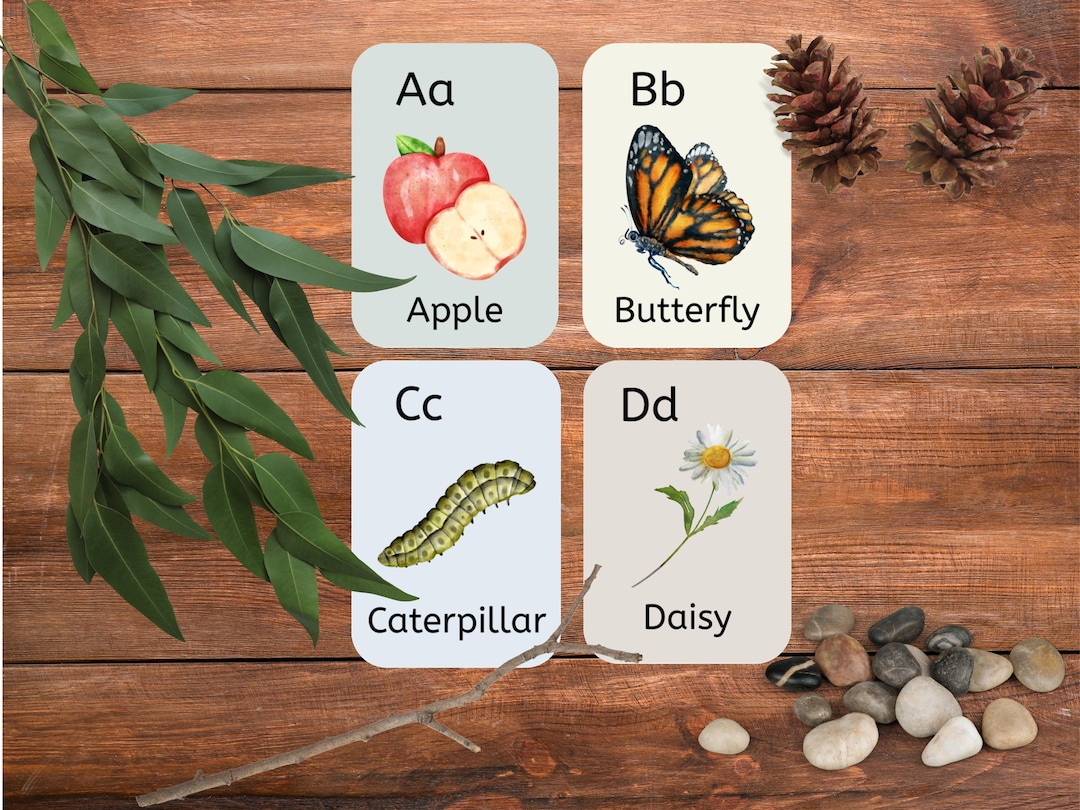 Nature Alphabet Flash Cards PDF – A-Z Printable Flashcards ...