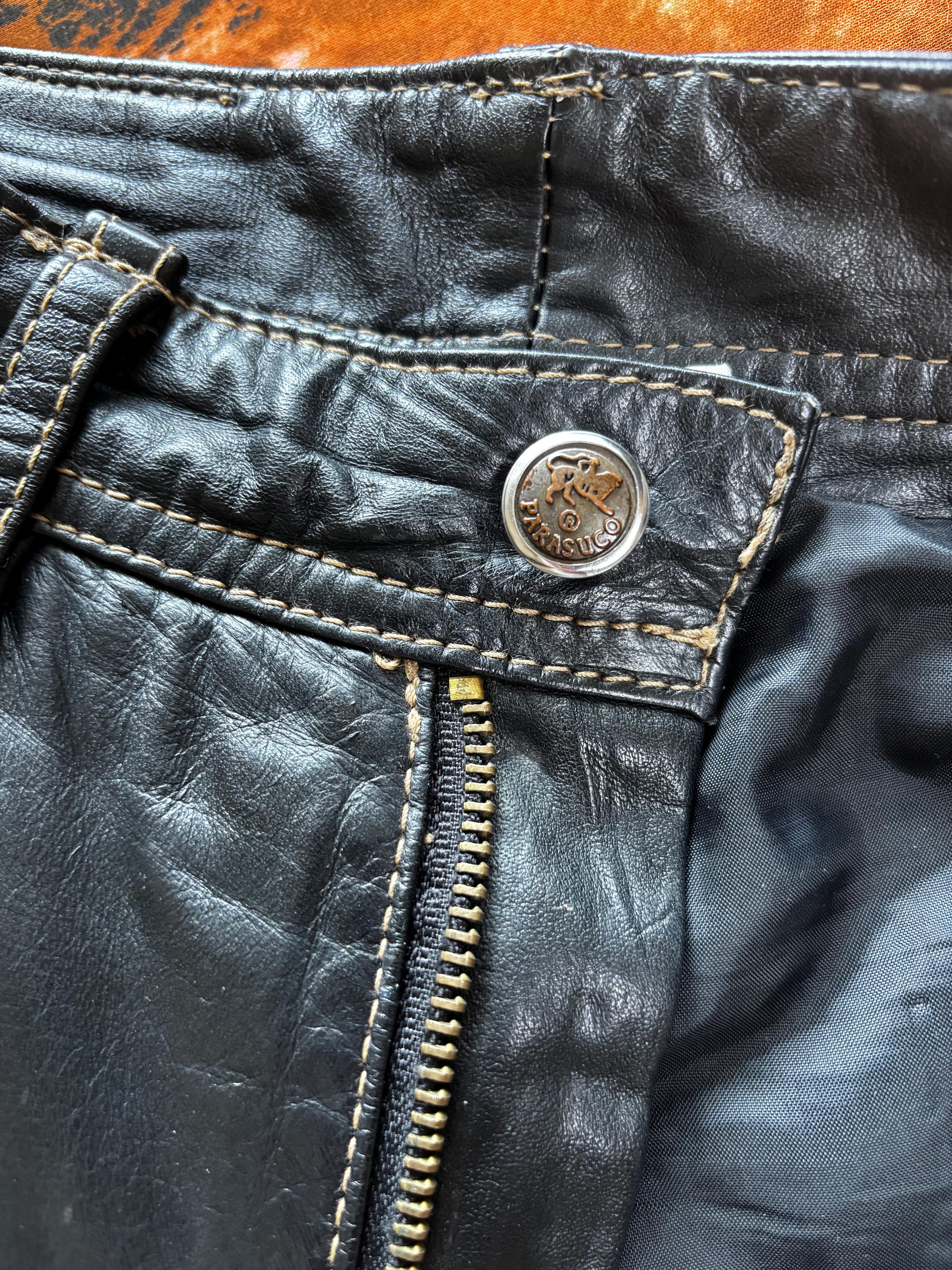 Vintage Parasuco Leather Pants 00s High Rise Boot Cut - Etsy