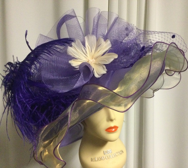 Hats, Purple, Derby, Victorian, Formal One of a Kind - Etsy