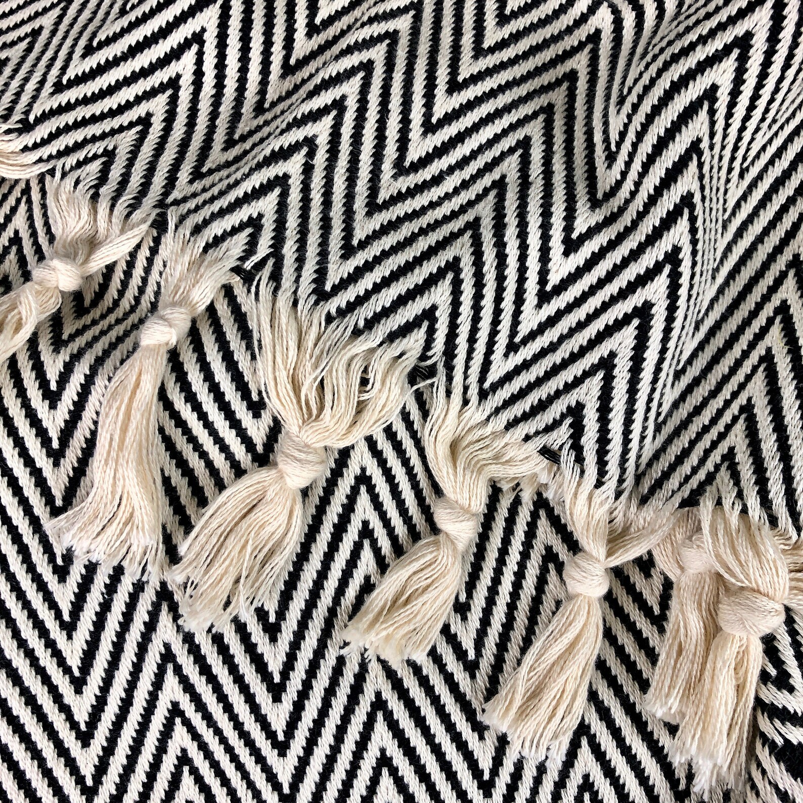 Chunky Turkish Chevron Throw Blanket, Black Chevron Throw, Handmade ...