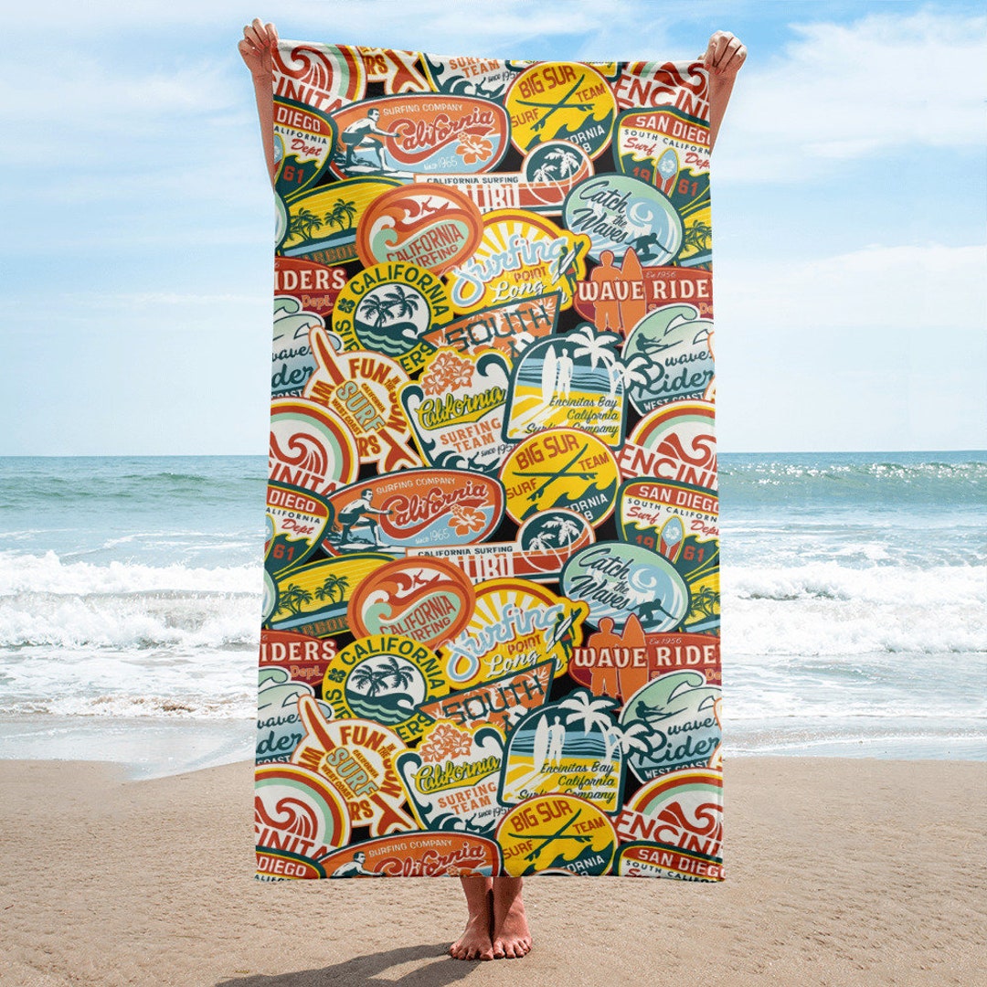 California Surf Beach Towel - Etsy