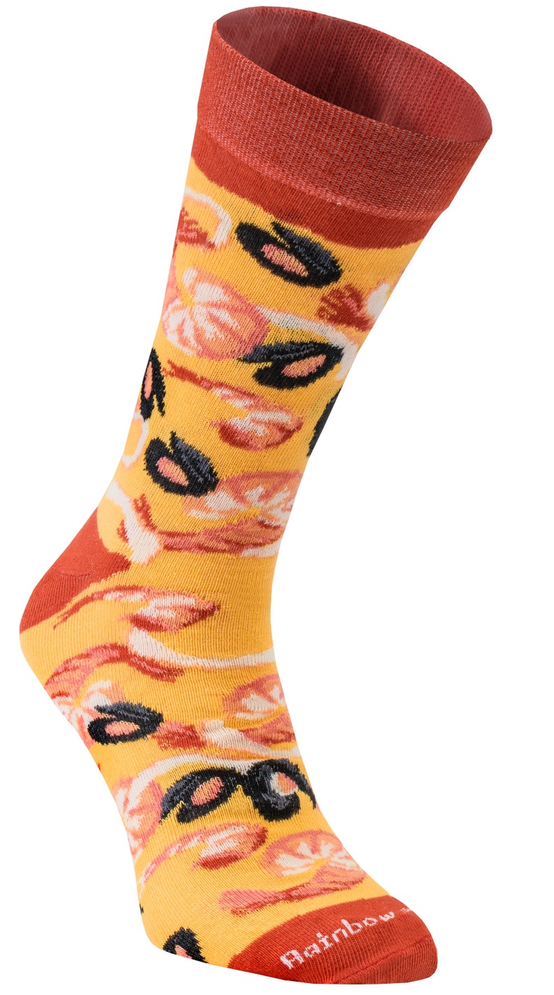 Pizza Socks Box 4 Pair Mix Seafood, Pepperoni, Italian Pizza Original ...