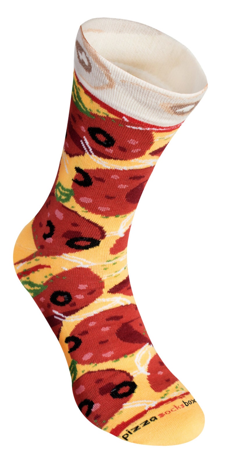 Pizza Socks Box 4 Pair Mix Seafood, Pepperoni, Italian Pizza Original ...