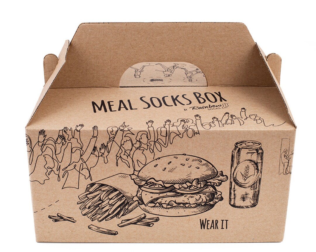 Meal Socks Box: Burger, Beer and Fries Original Unique Socks Made in UE ...