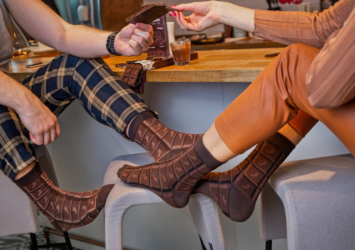 Milk Chocolate Socks 1 pair Great Birthday Gift for Men and | Etsy