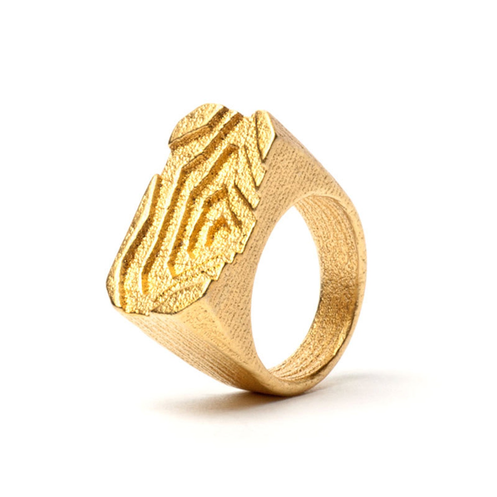 Architecture Gold Ring, 3D Printed Jewelry, Statement Ring, Modern Ring ...