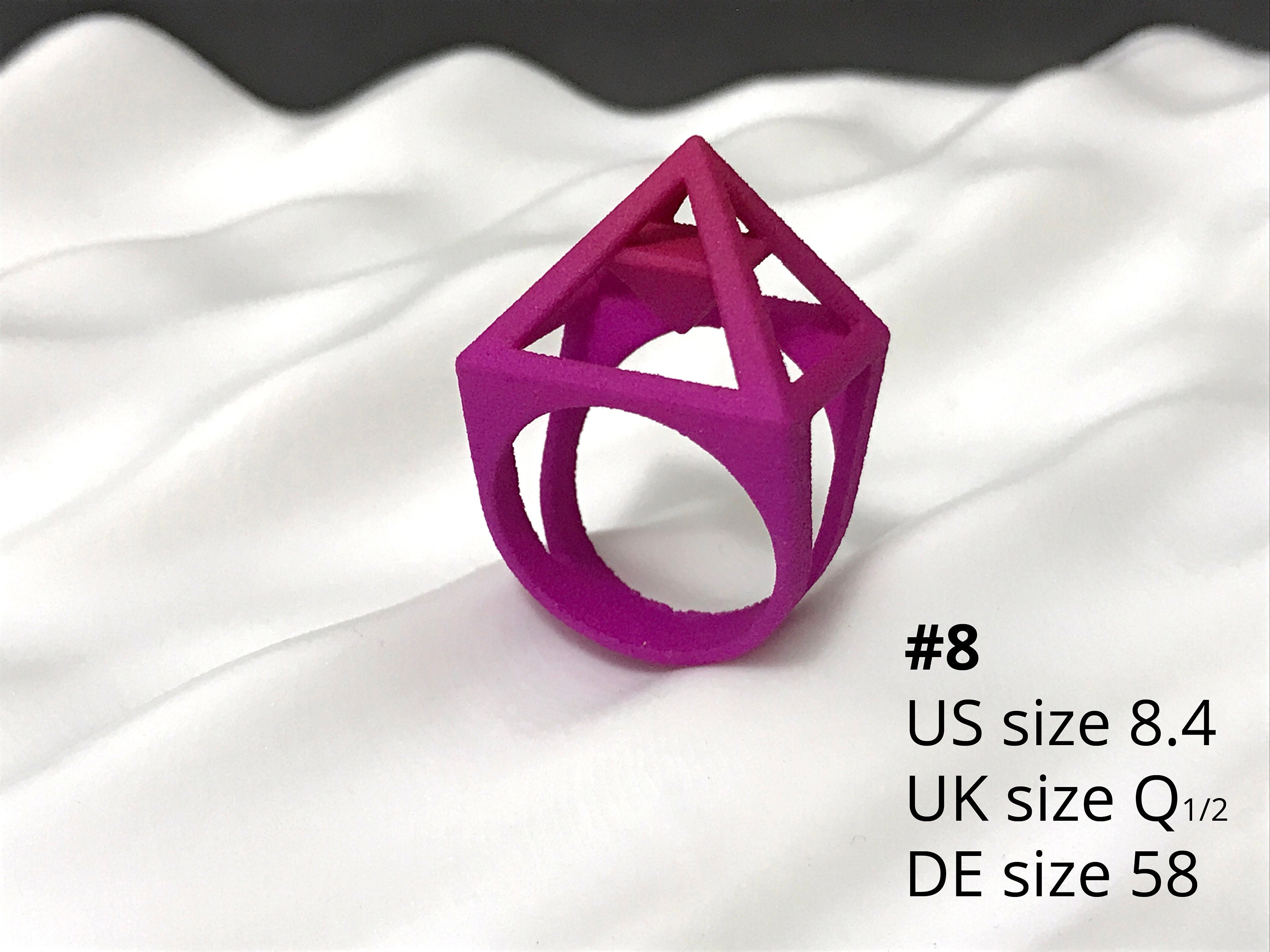 Unique Gradient Pyramid Rings, 3D Printed Jewelry, Geometric Ring ...