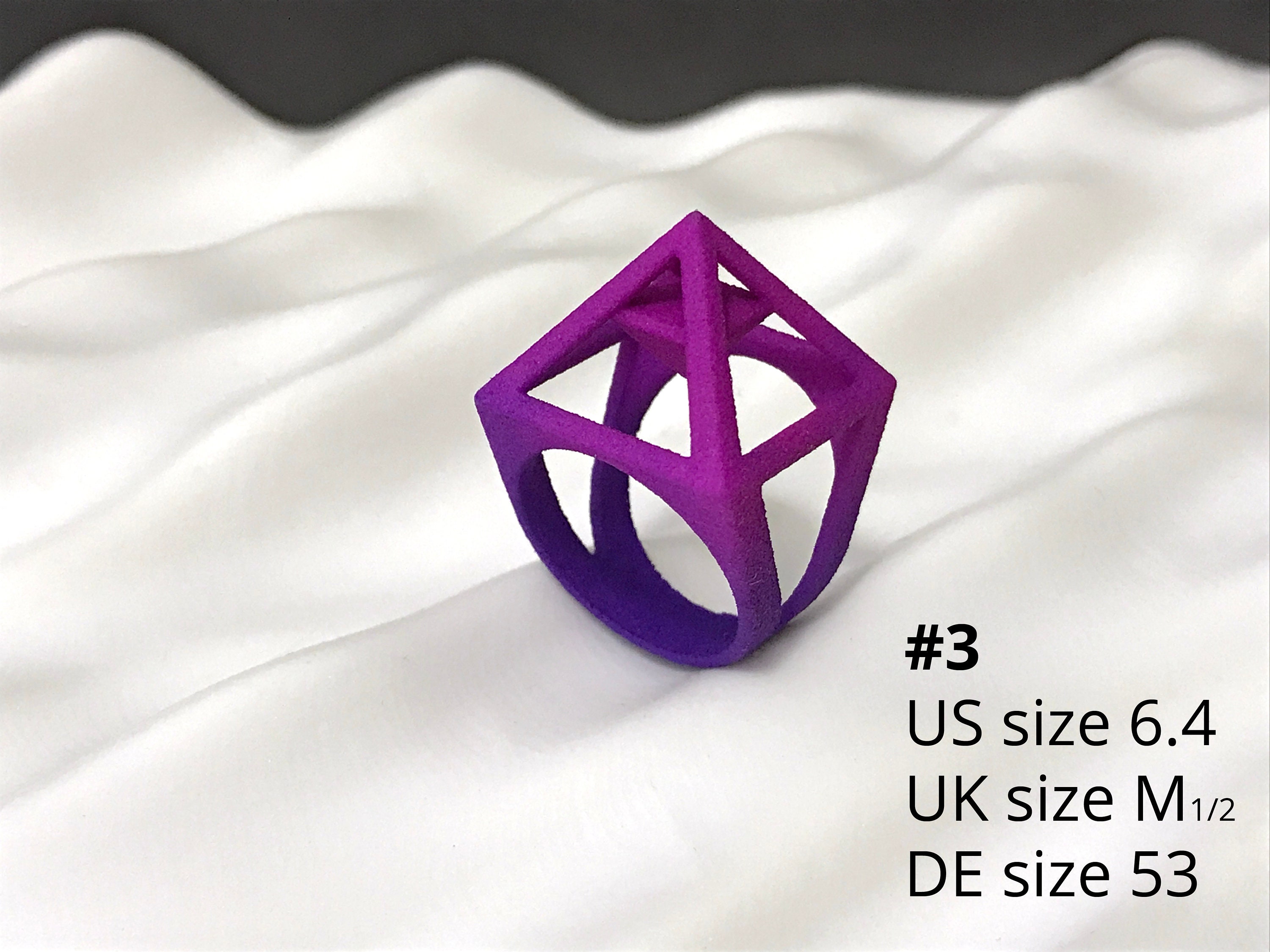 Unique Gradient Pyramid Rings, 3D Printed Jewelry, Geometric Ring ...