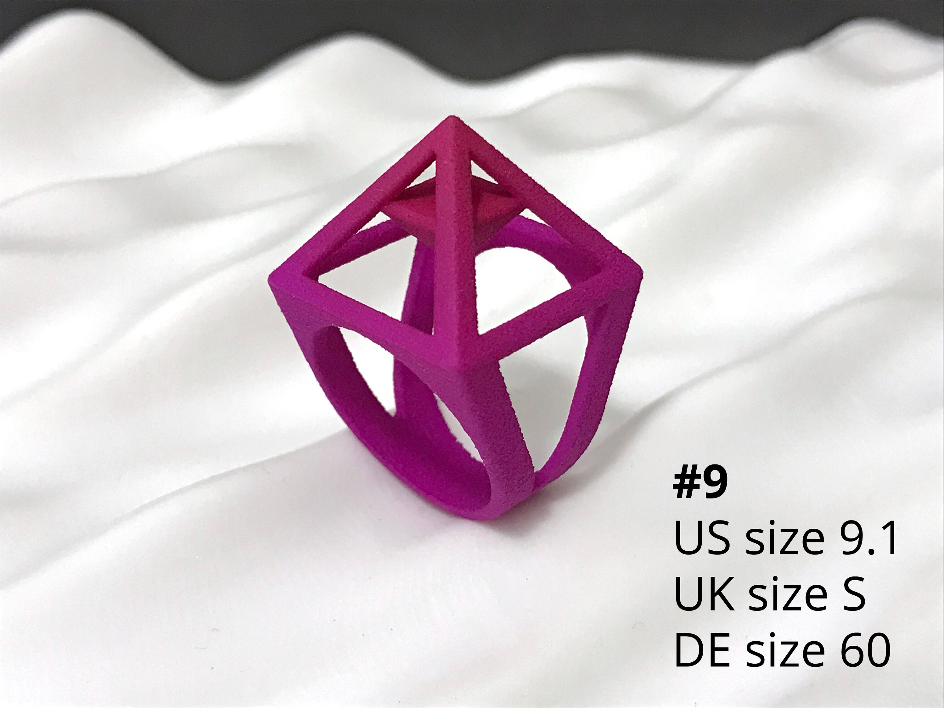 Unique Gradient Pyramid Rings, 3D Printed Jewelry, Geometric Ring ...