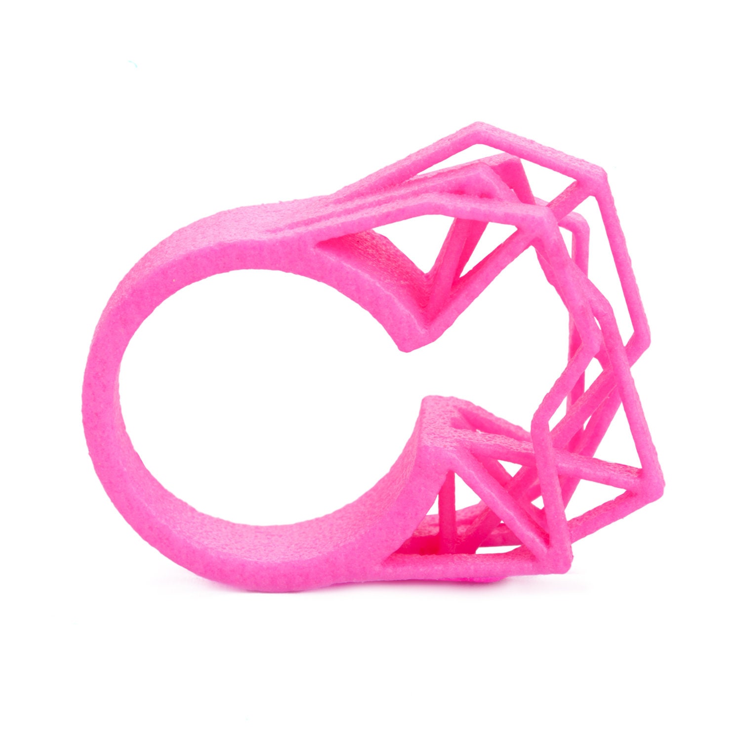 3D Printed Neon Pink Ring, Blacklight Jewellery, Space Jewelry, Glowing ...