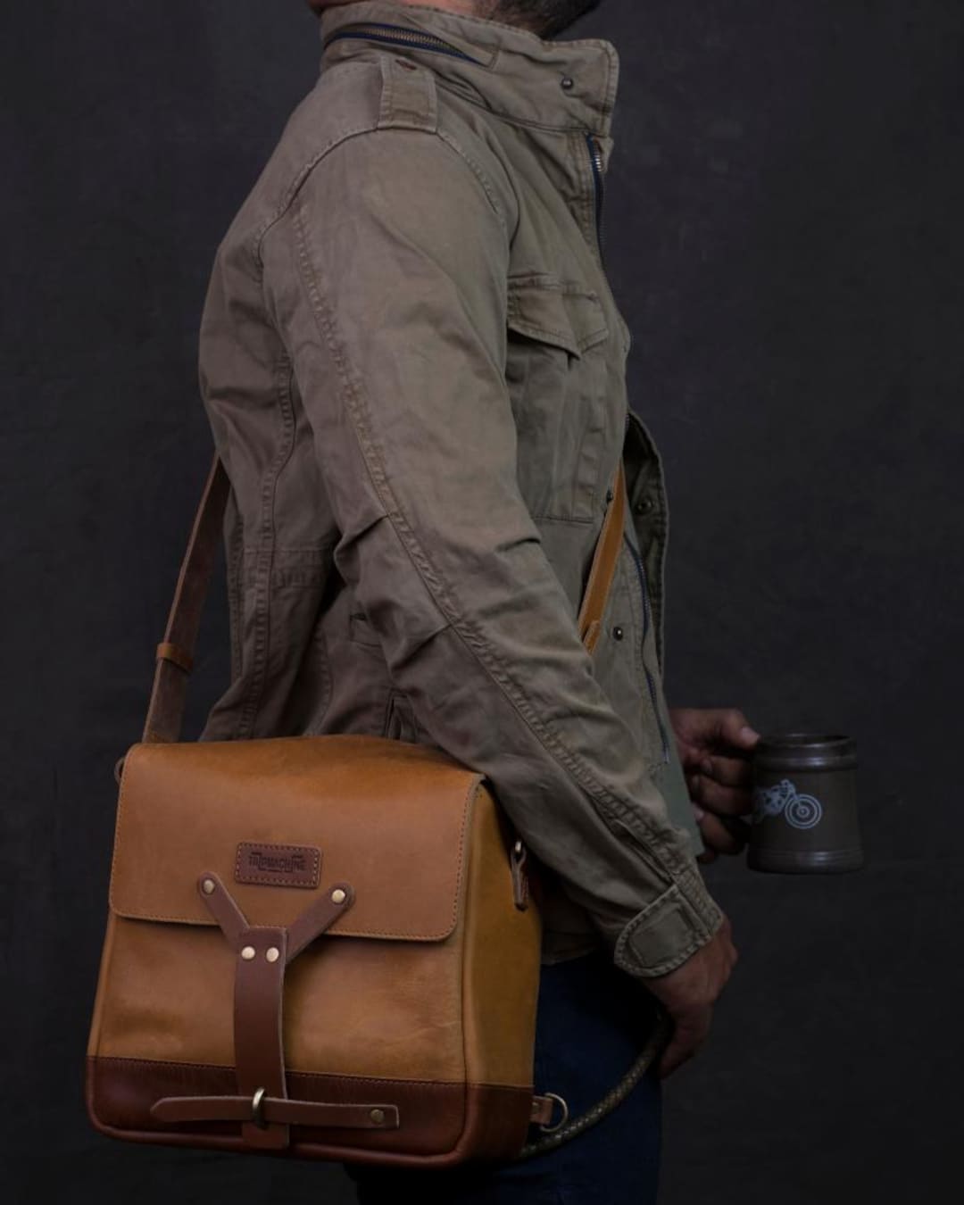 Full Grain Motorcycle Mount Small Pannier Leather Messenger Bag | Cross ...