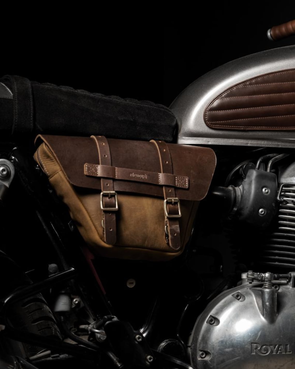 Royal Enfield Interceptor 650, GT 650 & Bear 650 Side Panel Bag | Full Grain Leather Motorcycle ...