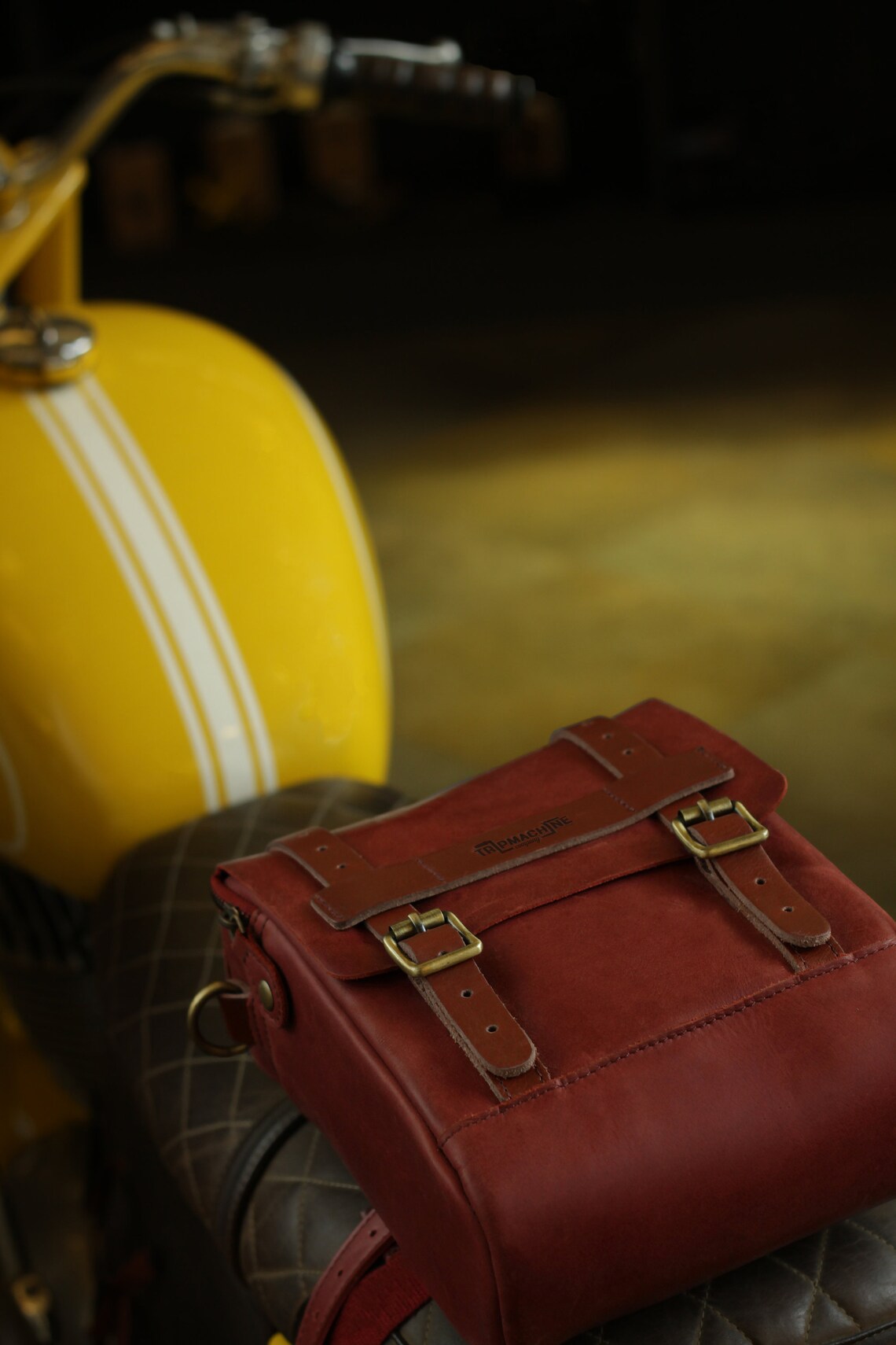 Trip Machine Company Leather Tank & Tail Bag Cheery Red | Etsy