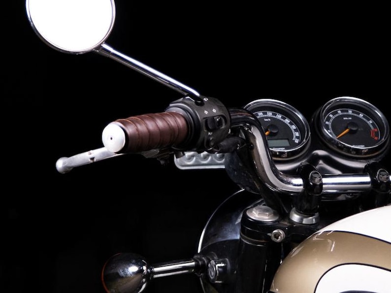 Motorcycle Handle Bar Leather Grip Wraps | Universal Accelerator ...
