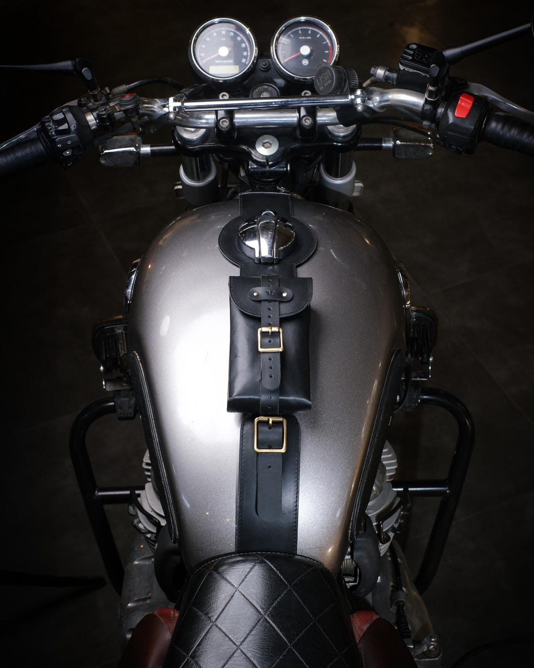 Royal Enfield Interceptor/bear/gt 650 Genuine Leather Vertical Mount ...