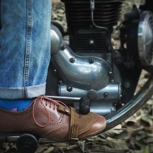 Full Grain Leather Motorcycle Bike Gear Shifter Pad | Universal Classic ...